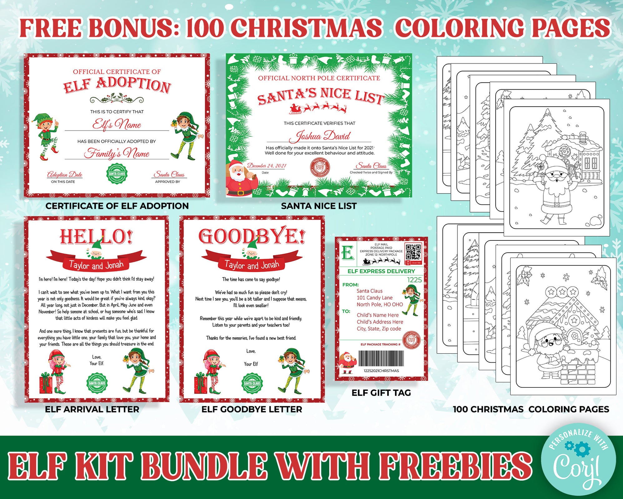 Elf Kit with Christmas Colouring Pages Printable — Posh Park