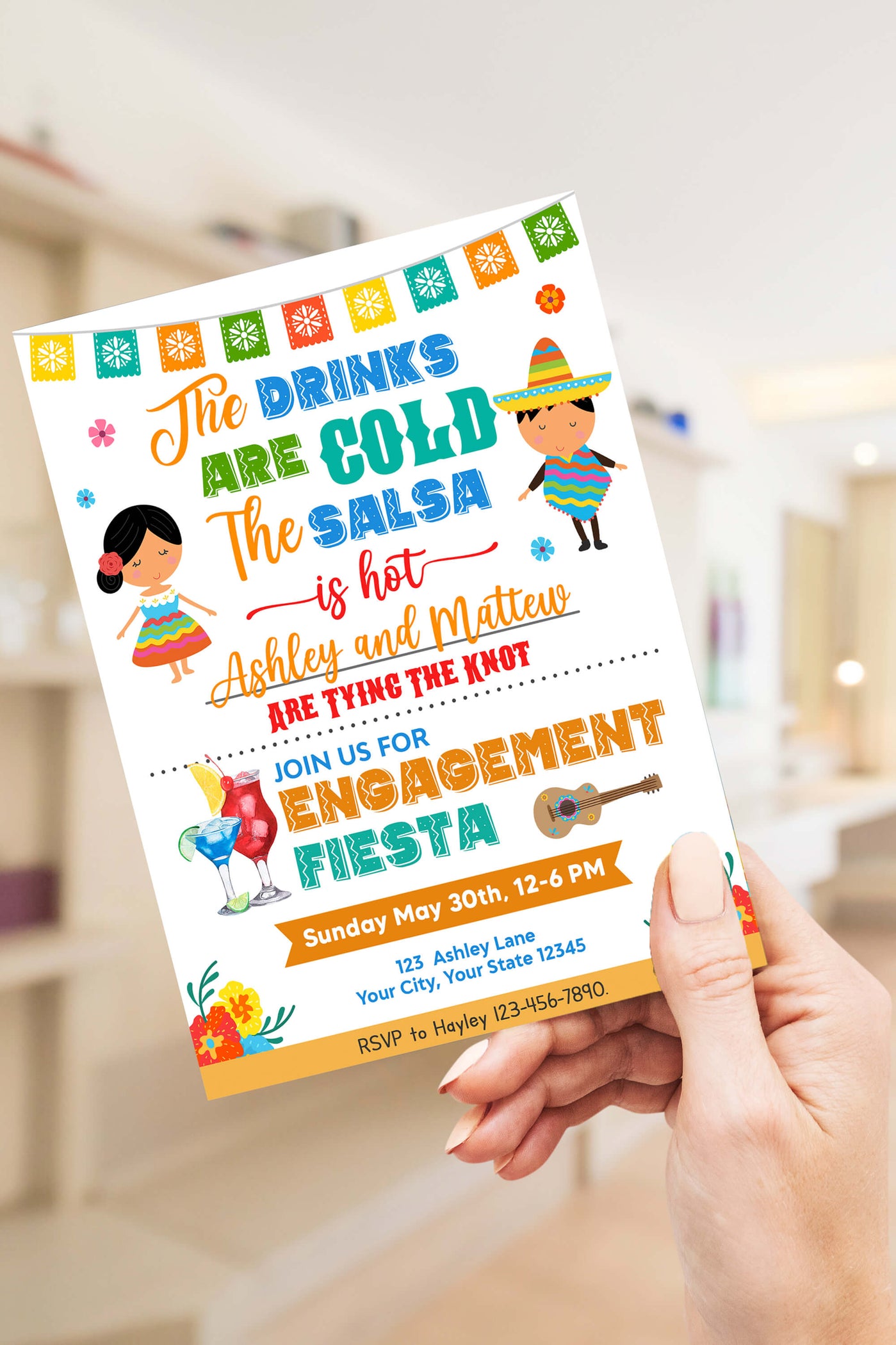 Customizable Engagement Fiesta Party Invitation | Festival Mexican ...