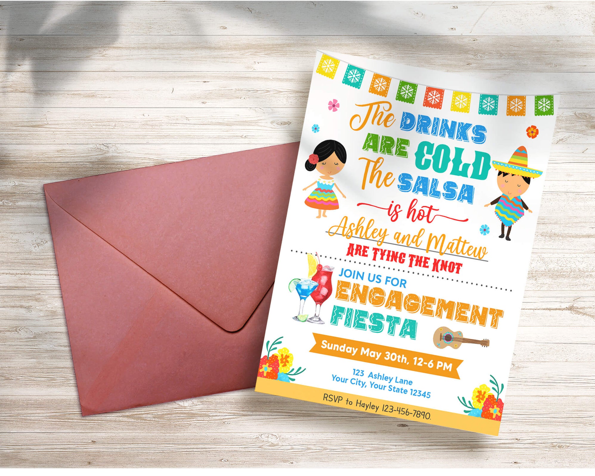 Customizable Engagement Fiesta Party Invitation | Festival Mexican ...