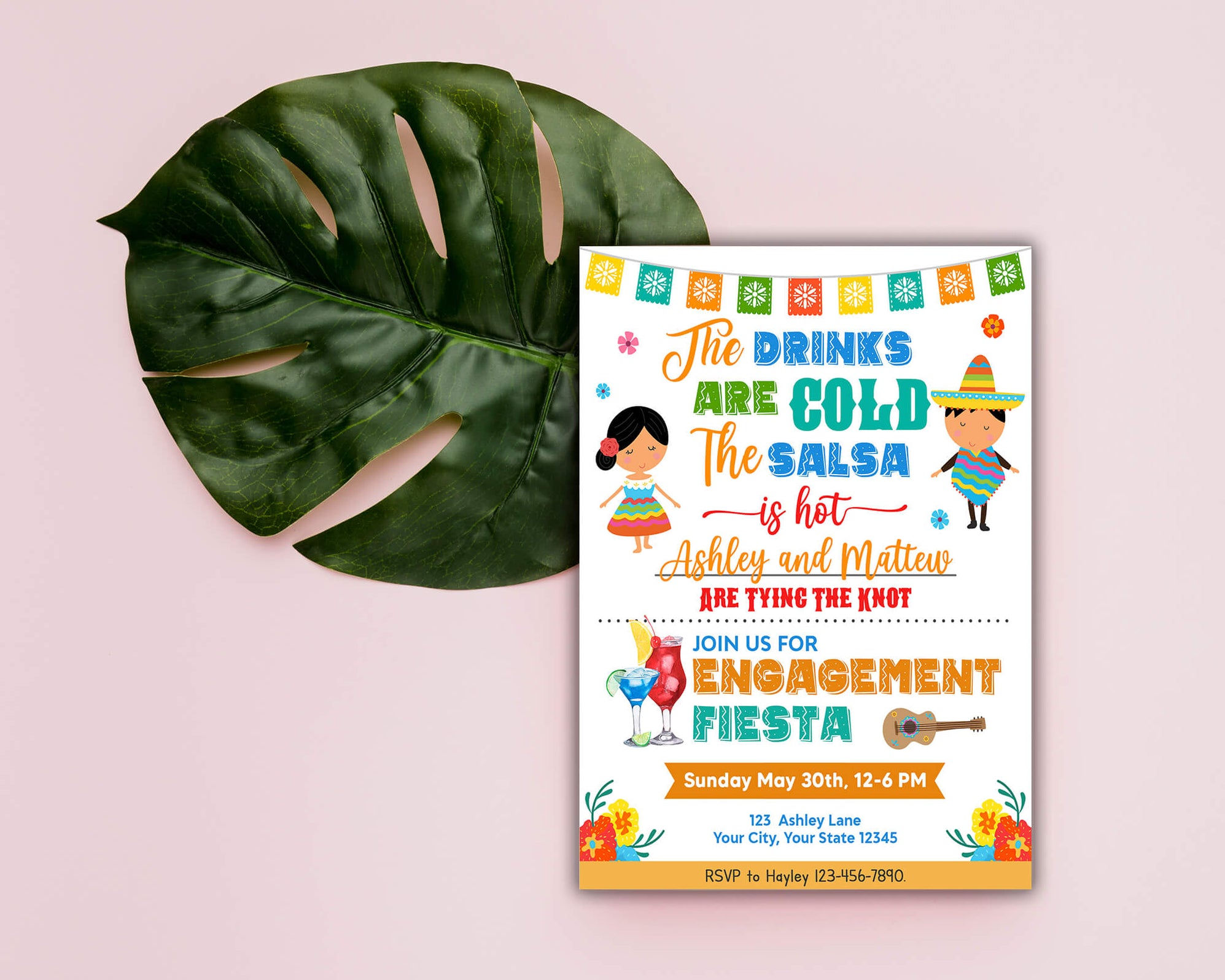 Customizable Engagement Fiesta Party Invitation | Festival Mexican ...