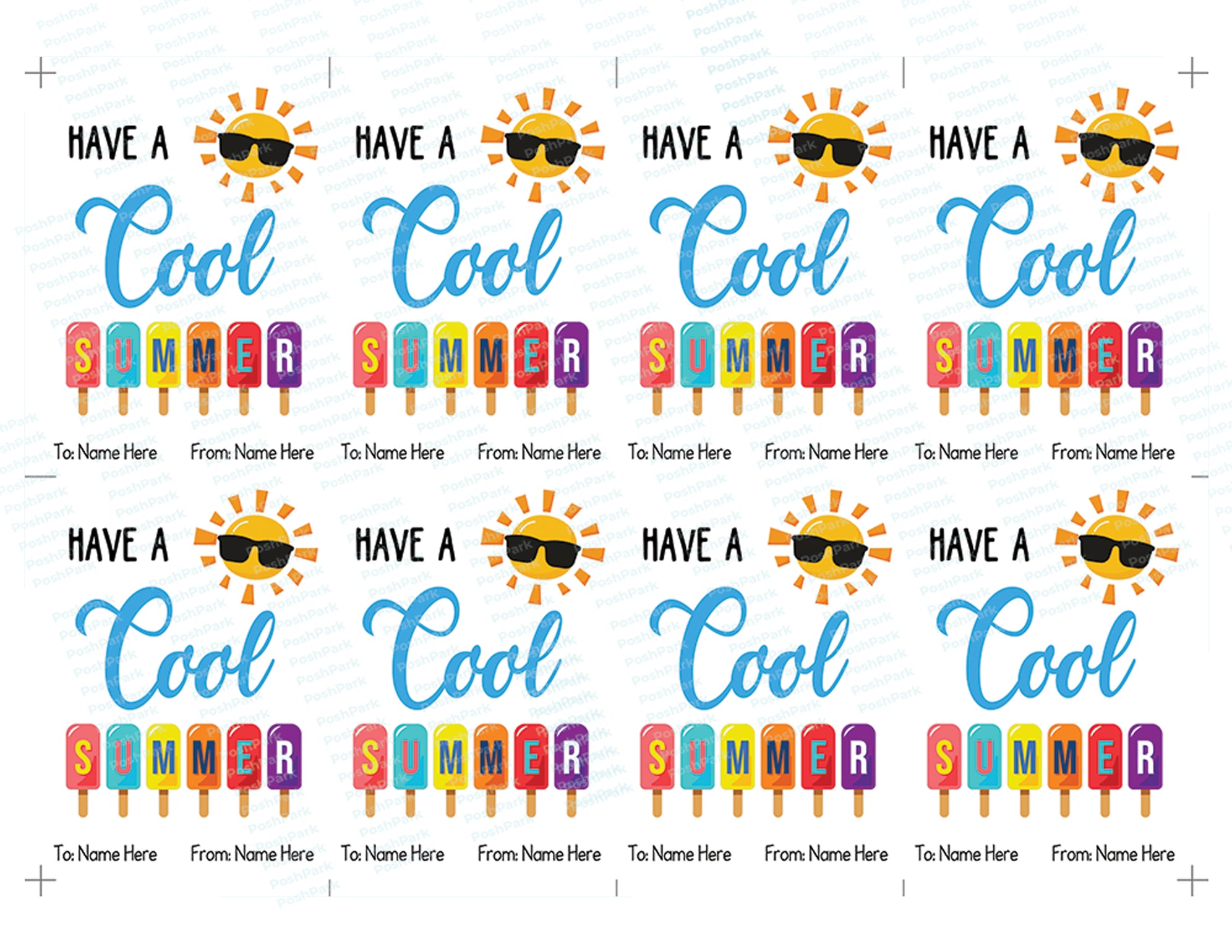 Editable Have a Cool Summer Gift Tag, Summer Teacher Treat Gift Tag ...