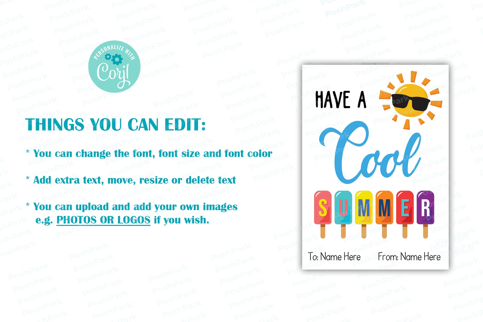 Editable Have a Cool Summer Gift Tag, Summer Teacher Treat Gift Tag ...