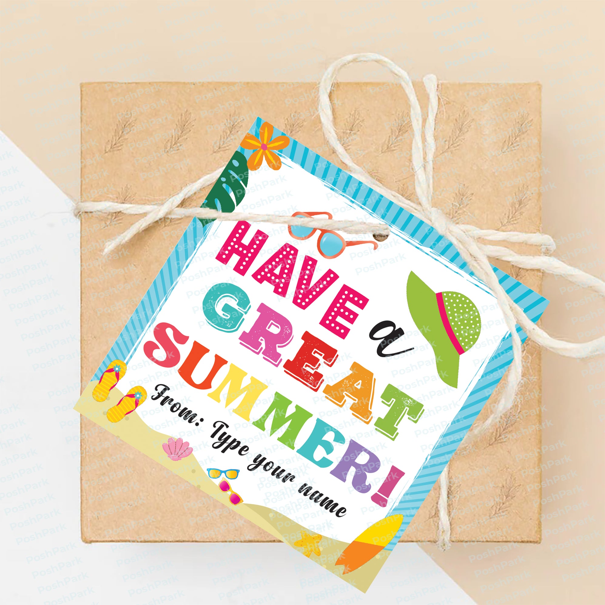 Editable Have a Great Summer Gift Tag, End of Year reat Bag Topper Wit ...