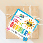 Editable Sun Summer Gift Tags, Have a Great Summer Gift Tag, End Of Sc ...
