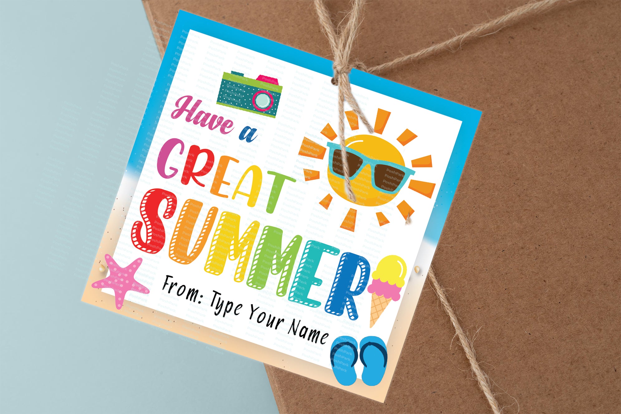 Editable Sun Summer Gift Tags, Have a Great Summer Gift Tag, End Of Sc ...