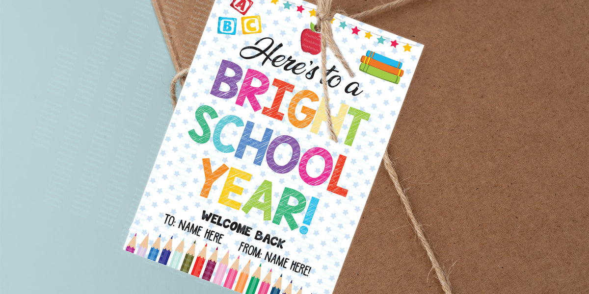 Editable Bright School Year Gift Tag, Colorful Printable Back to Schoo ...