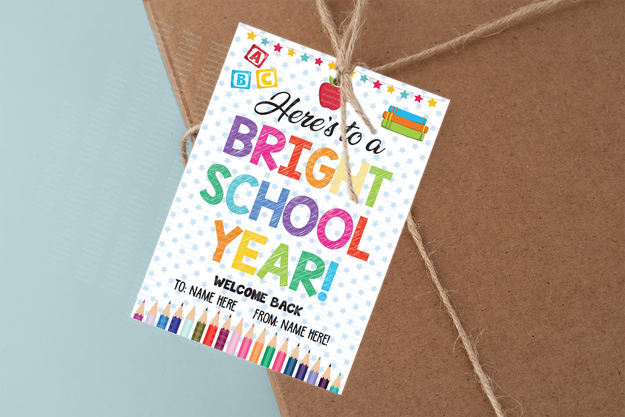 Editable Bright School Year Gift Tag, Colorful Printable Back to Schoo ...