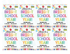 Editable Bright School Year Gift Tag, Colorful Printable Back to Schoo ...
