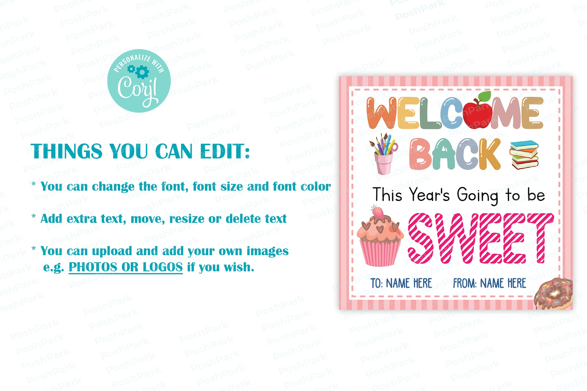 Editable Boho First Day of School Gift Tag, This Year's Going to be Sw ...