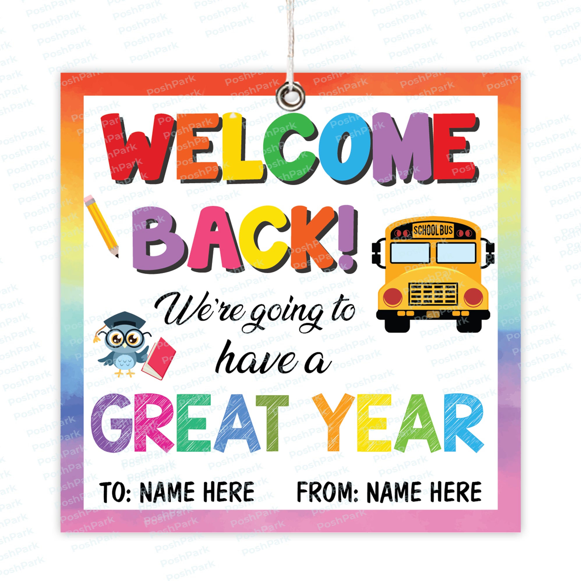 Editable We're Going To Have A Great Year Gift Tag, Colorful Welcome B ...