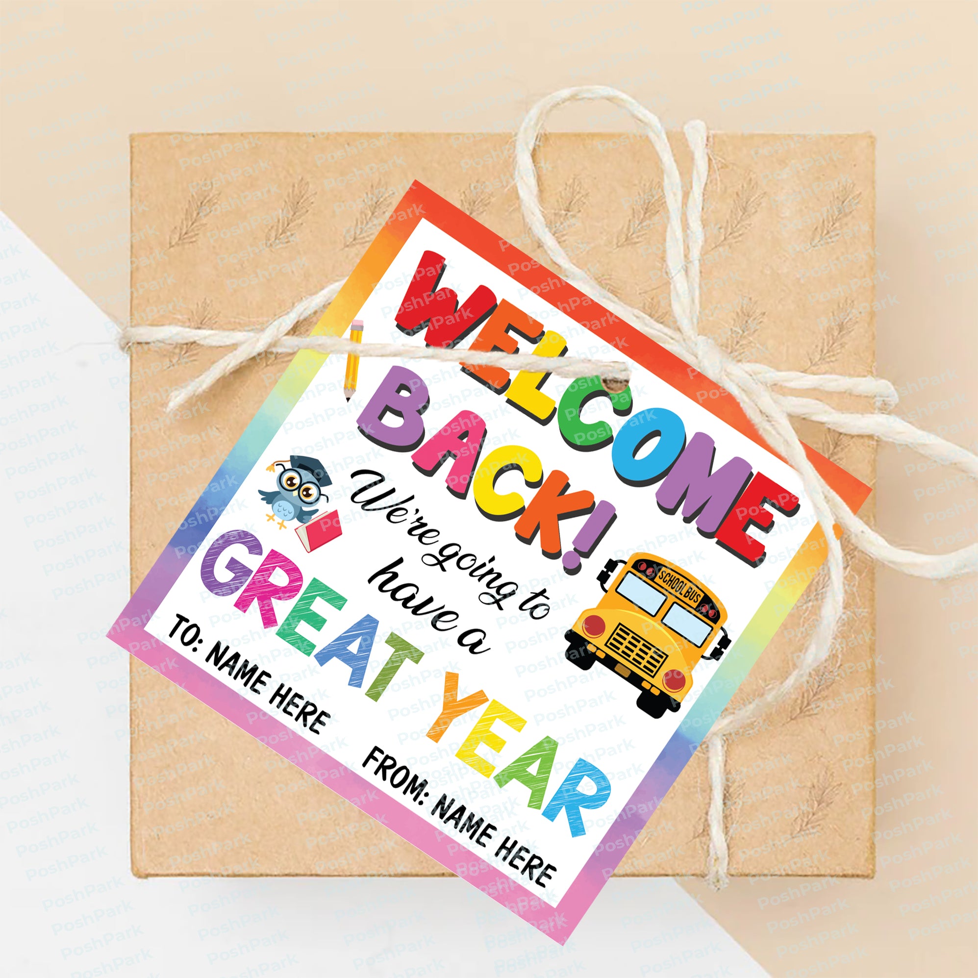 Editable We're Going To Have A Great Year Gift Tag, Colorful Welcome B ...