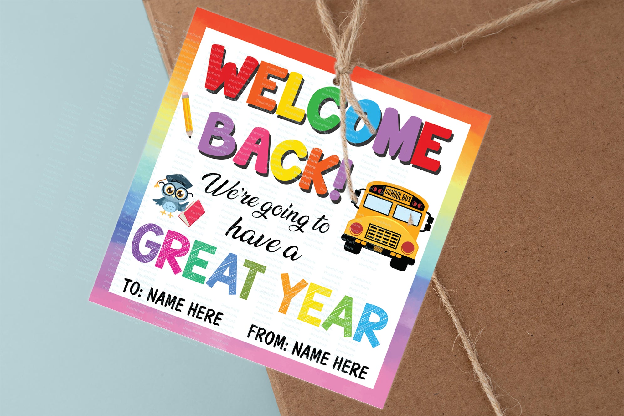 Editable We're Going To Have A Great Year Gift Tag, Colorful Welcome B ...