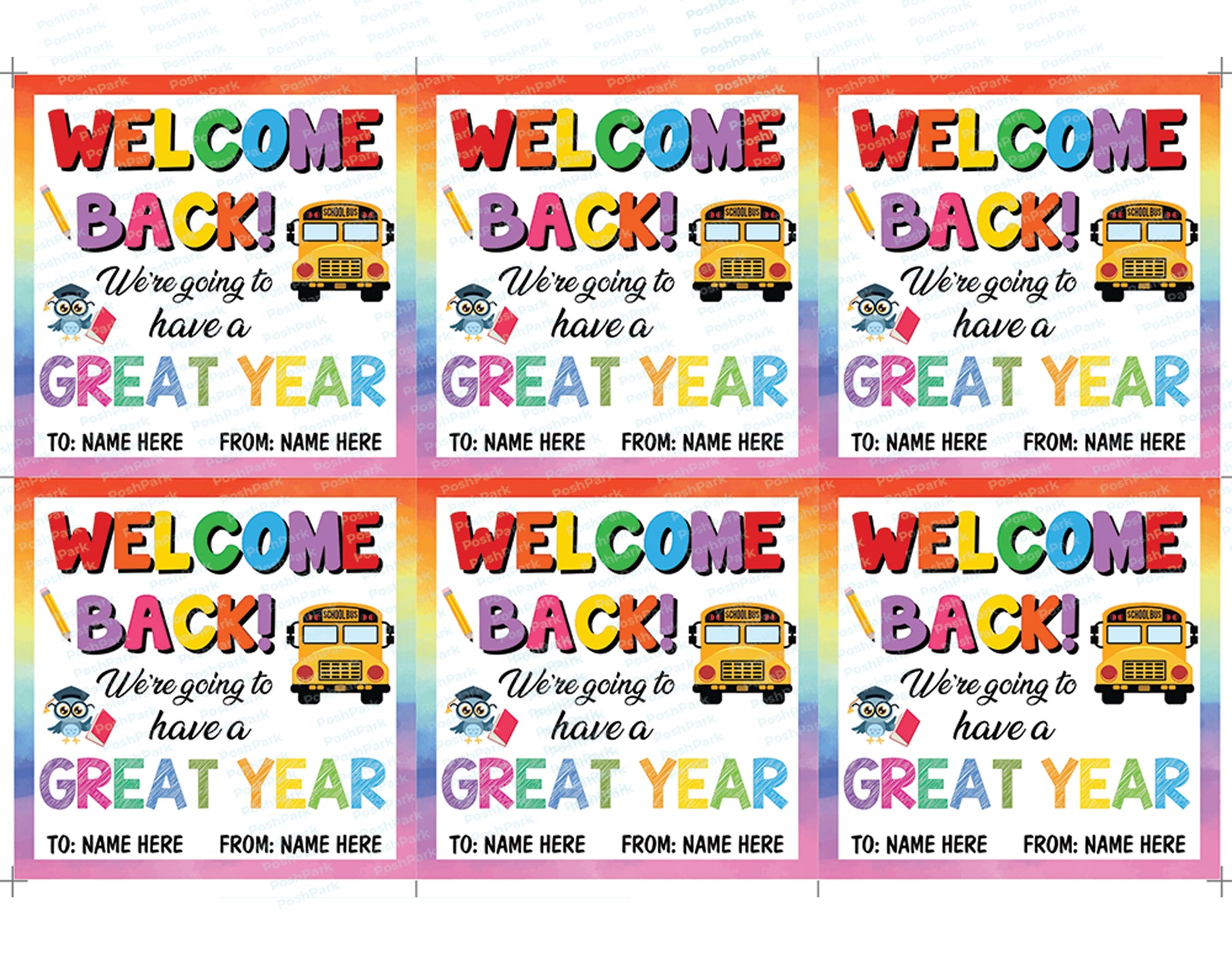 Editable We're Going To Have A Great Year Gift Tag, Colorful Welcome B ...