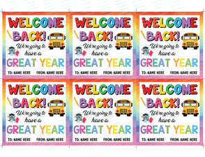 Editable We're Going To Have A Great Year Gift Tag, Colorful Welcome B ...