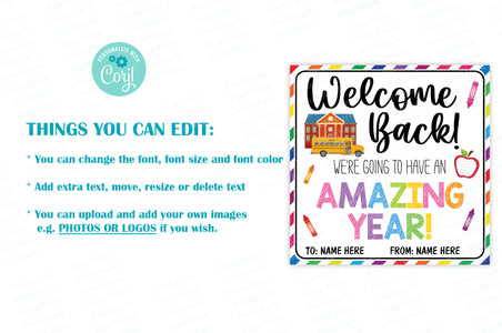 Editable We're Going to Have an Amazing Year Gift Tag Template, First ...