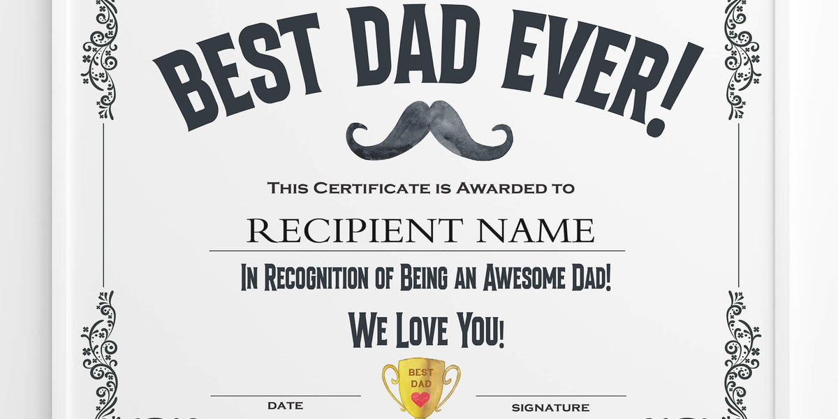DIY Father Certificate Award Template | Best Dad Ever Award - Posh Park