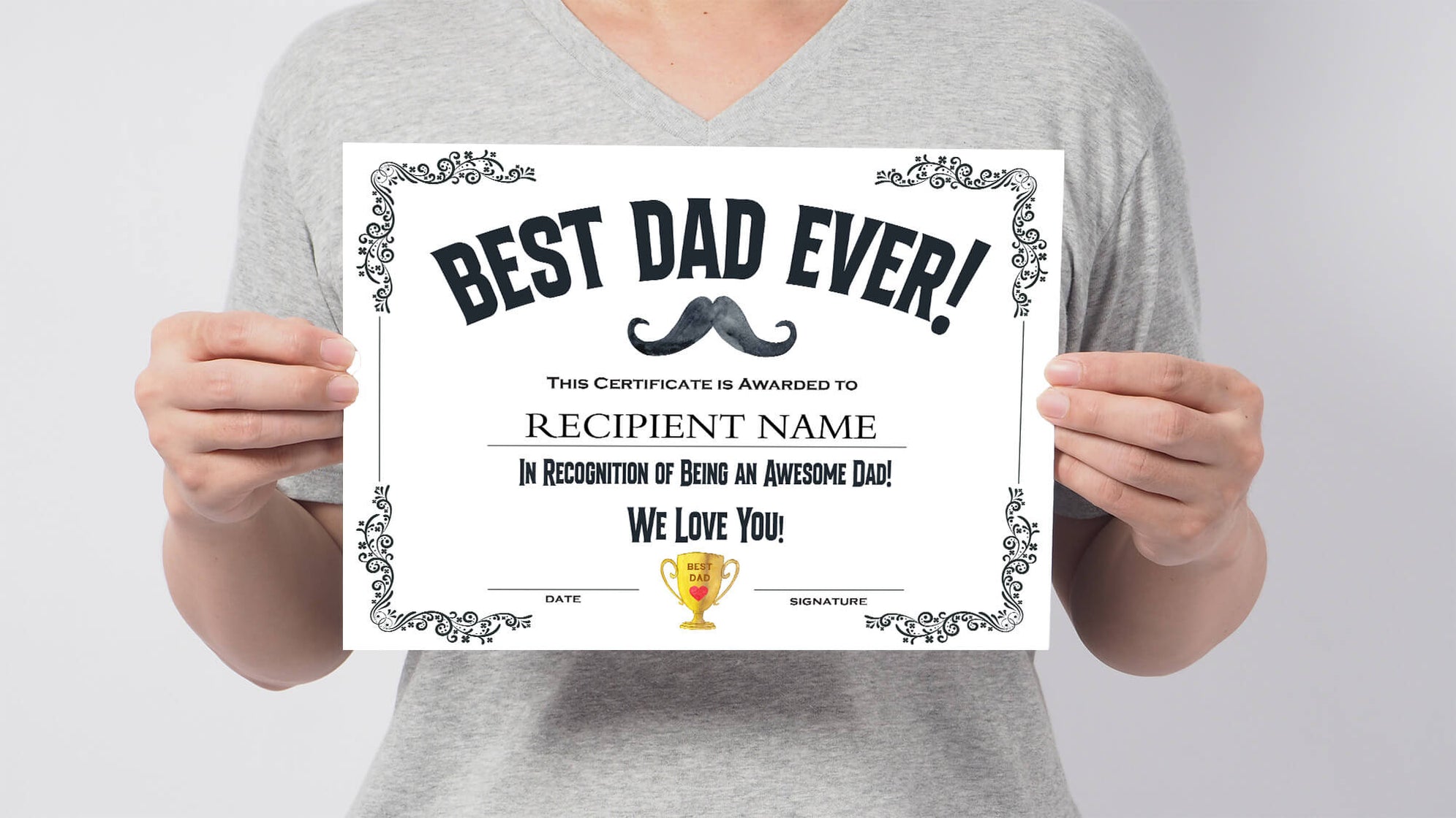 DIY Father Certificate Award Template | Best Dad Ever Award - Posh Park