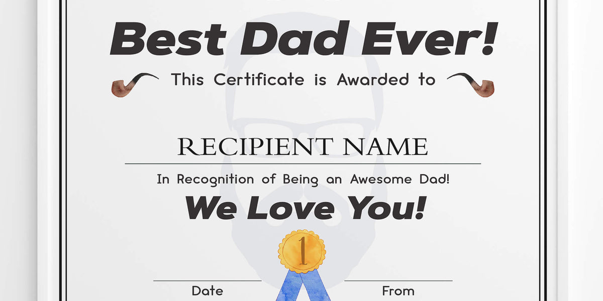Customizable World's Best Dad Ever Certificate Award Template | Gift ...