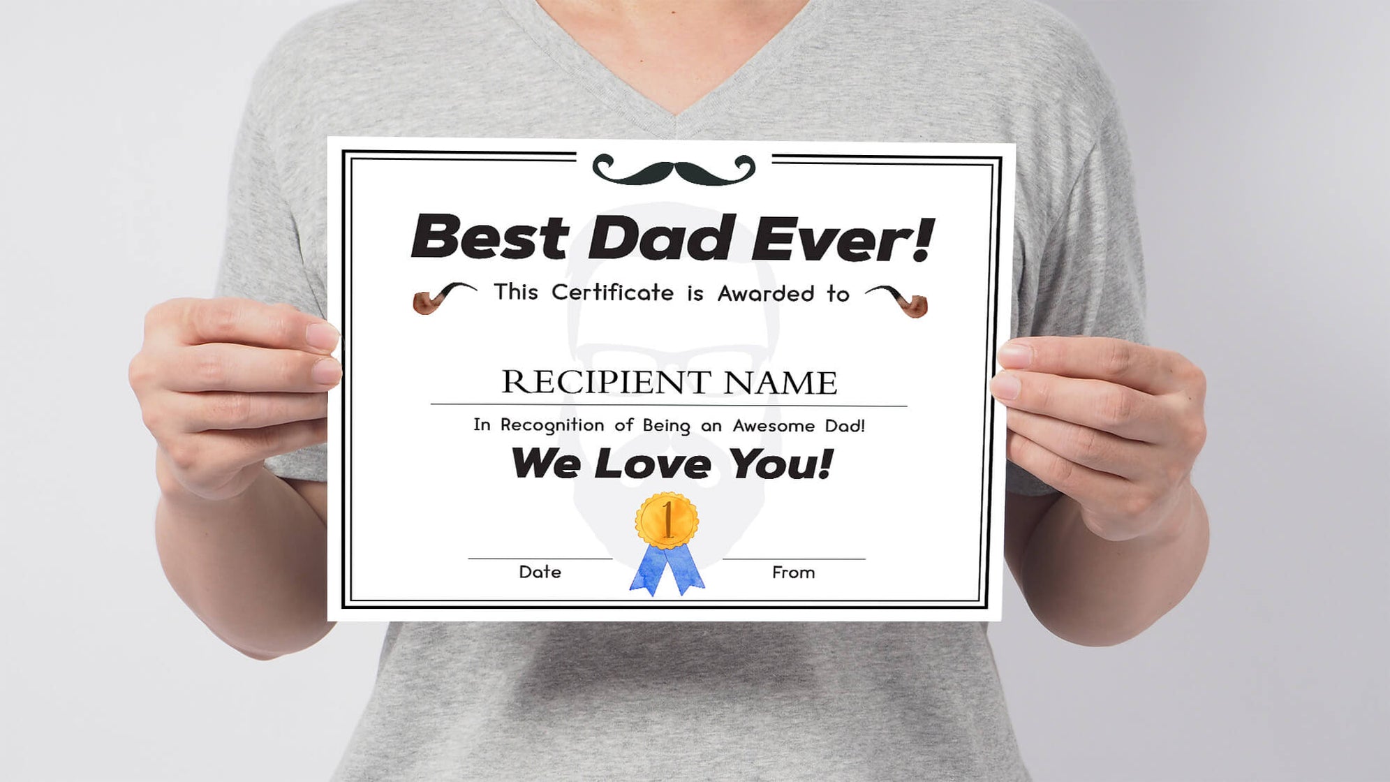 Customizable World's Best Dad Ever Certificate Award Template | Gift ...