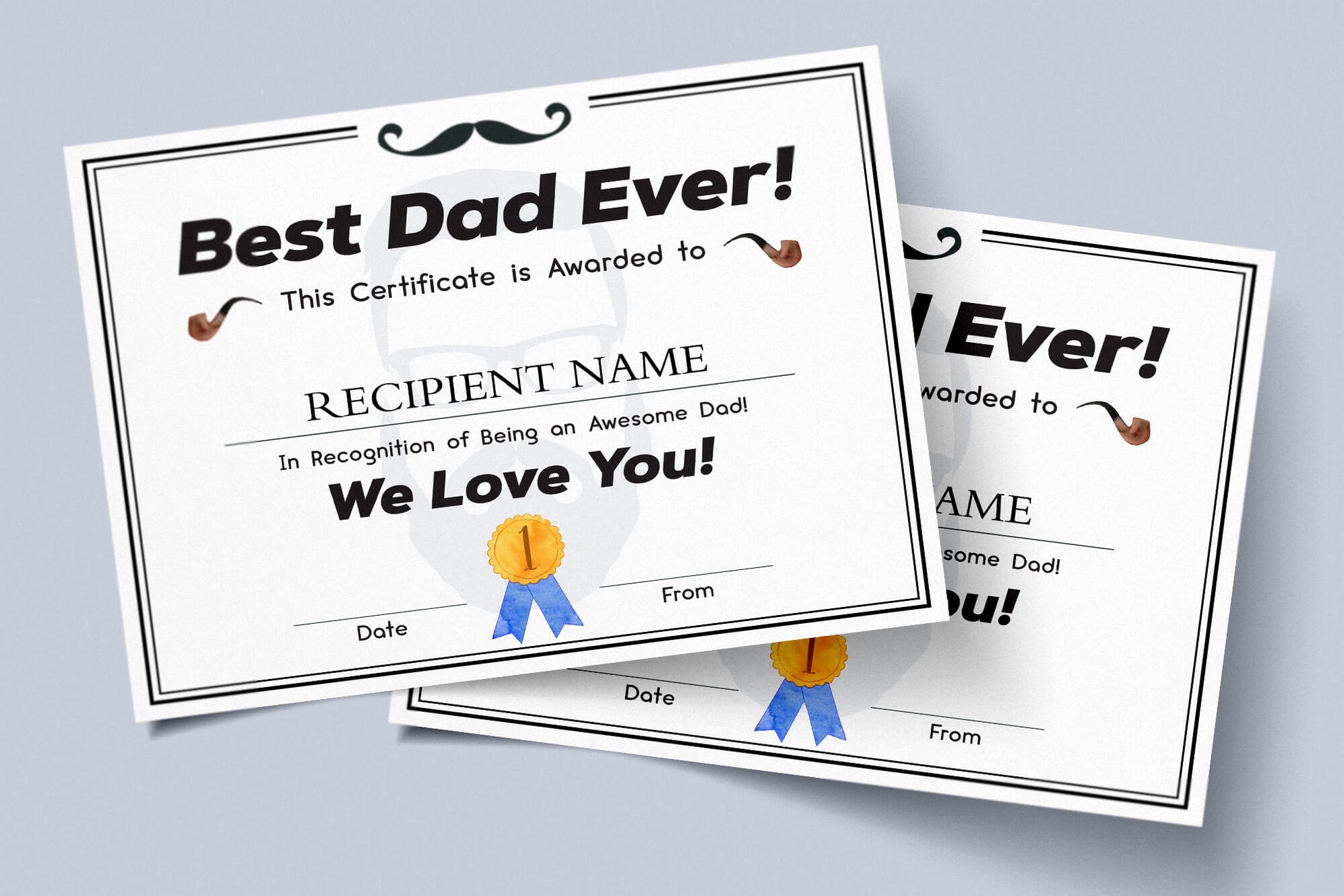 Customizable World's Best Dad Ever Certificate Award Template | Gift ...