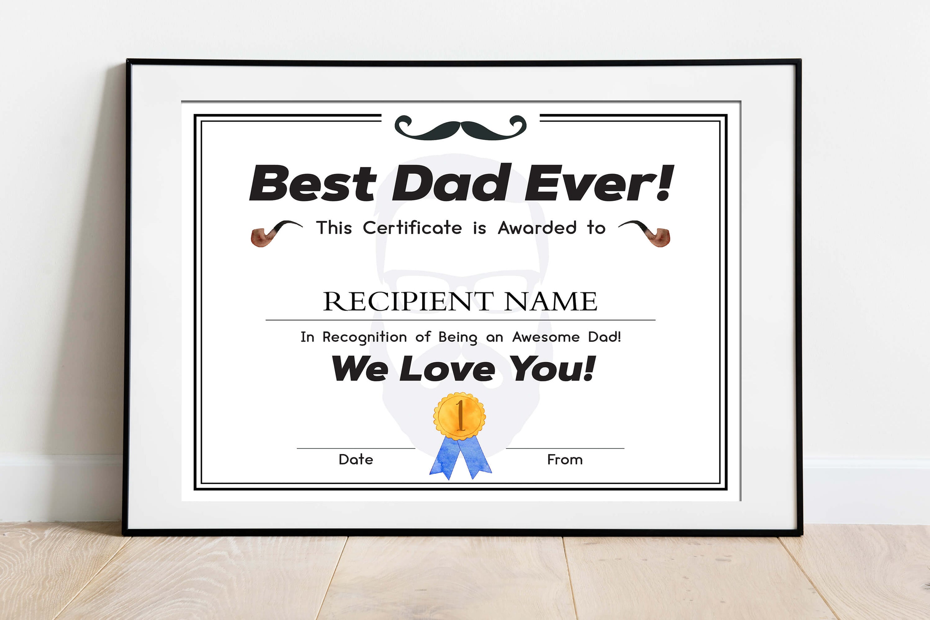 Customizable World's Best Dad Ever Certificate Award Template | Gift ...