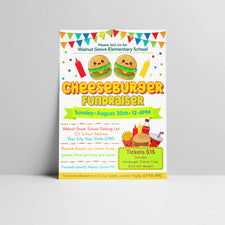 Editable Cheeseburger Fundraiser Flyer Template — Posh Park