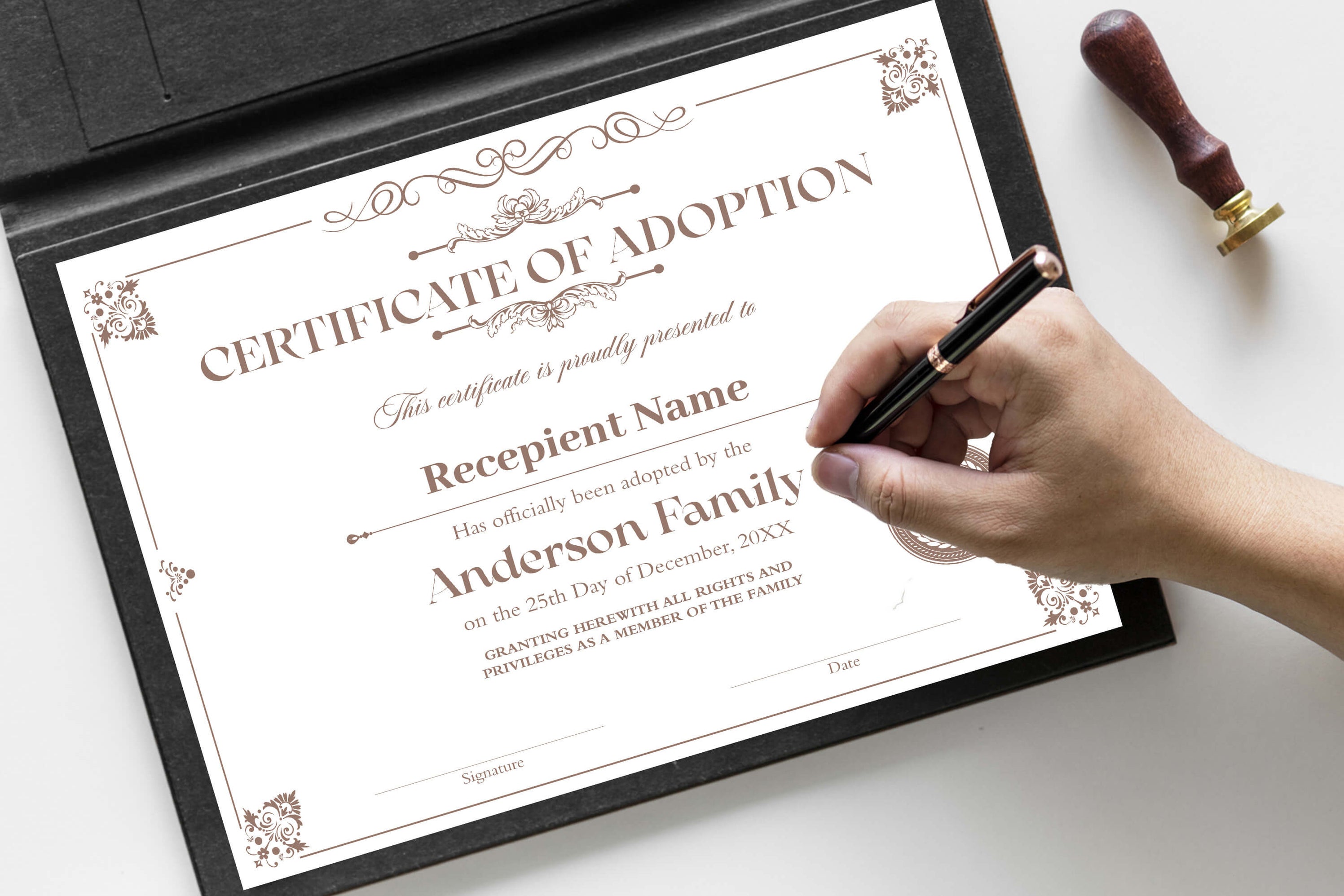 Customizable Child Adoption Certificate Template - Posh Park