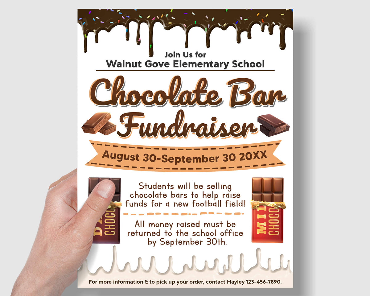 Customizable Chocolate Bar Fundraiser Flyer Template - Posh Park