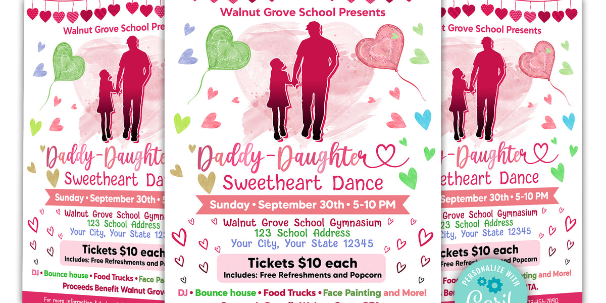 Customizable Dad and Daughter Dance Flyer | Father and Daughter ...