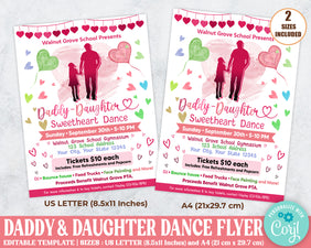 Customizable Dad and Daughter Dance Flyer | Father and Daughter ...