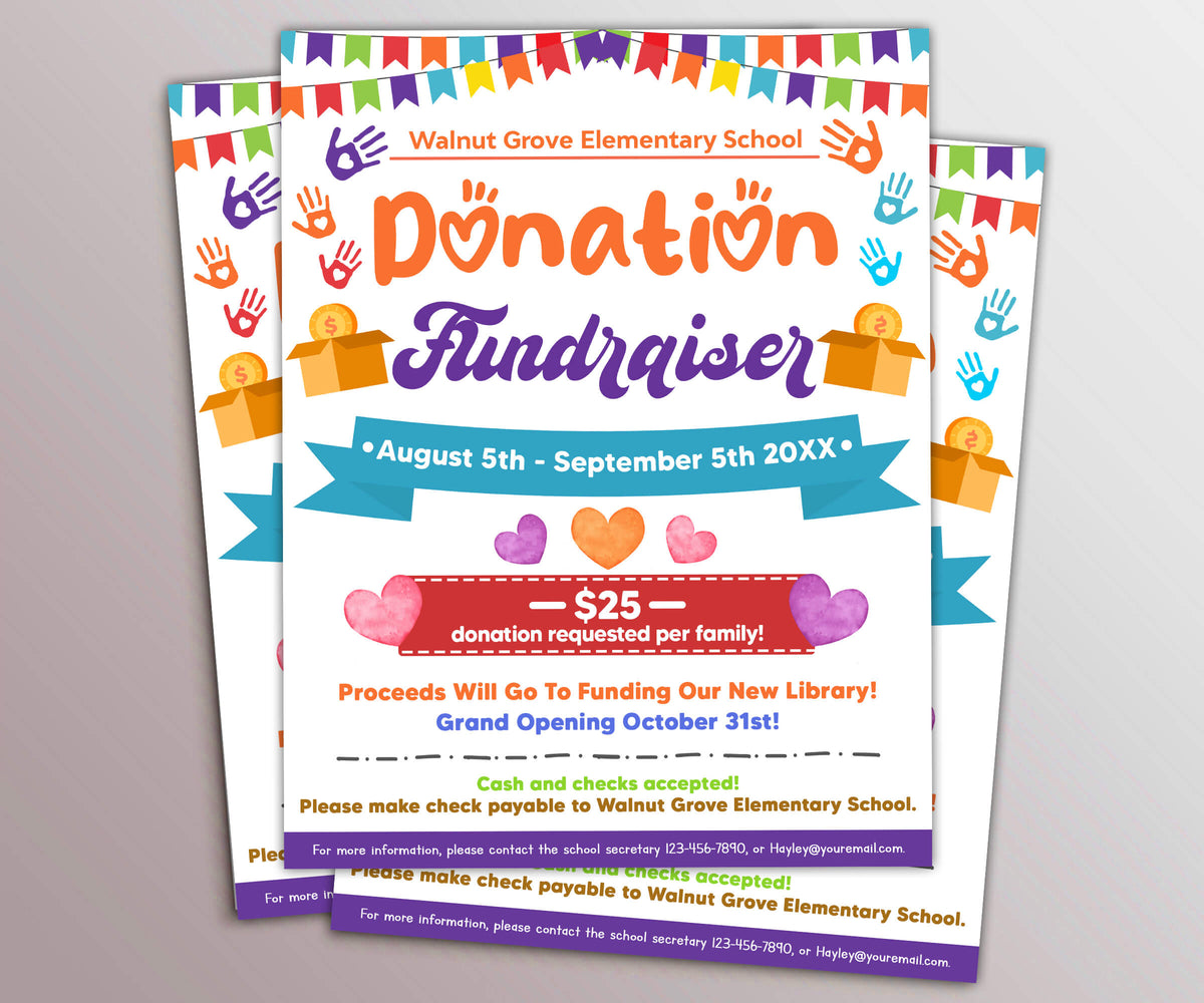 DIY Donation Fundraiser Flyer | Editable Fundraising Flyer Template ...
