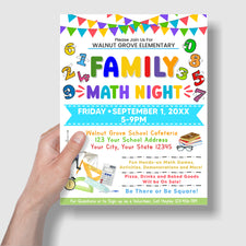DIY Editable Family Math Night Flyer Template — Posh Park