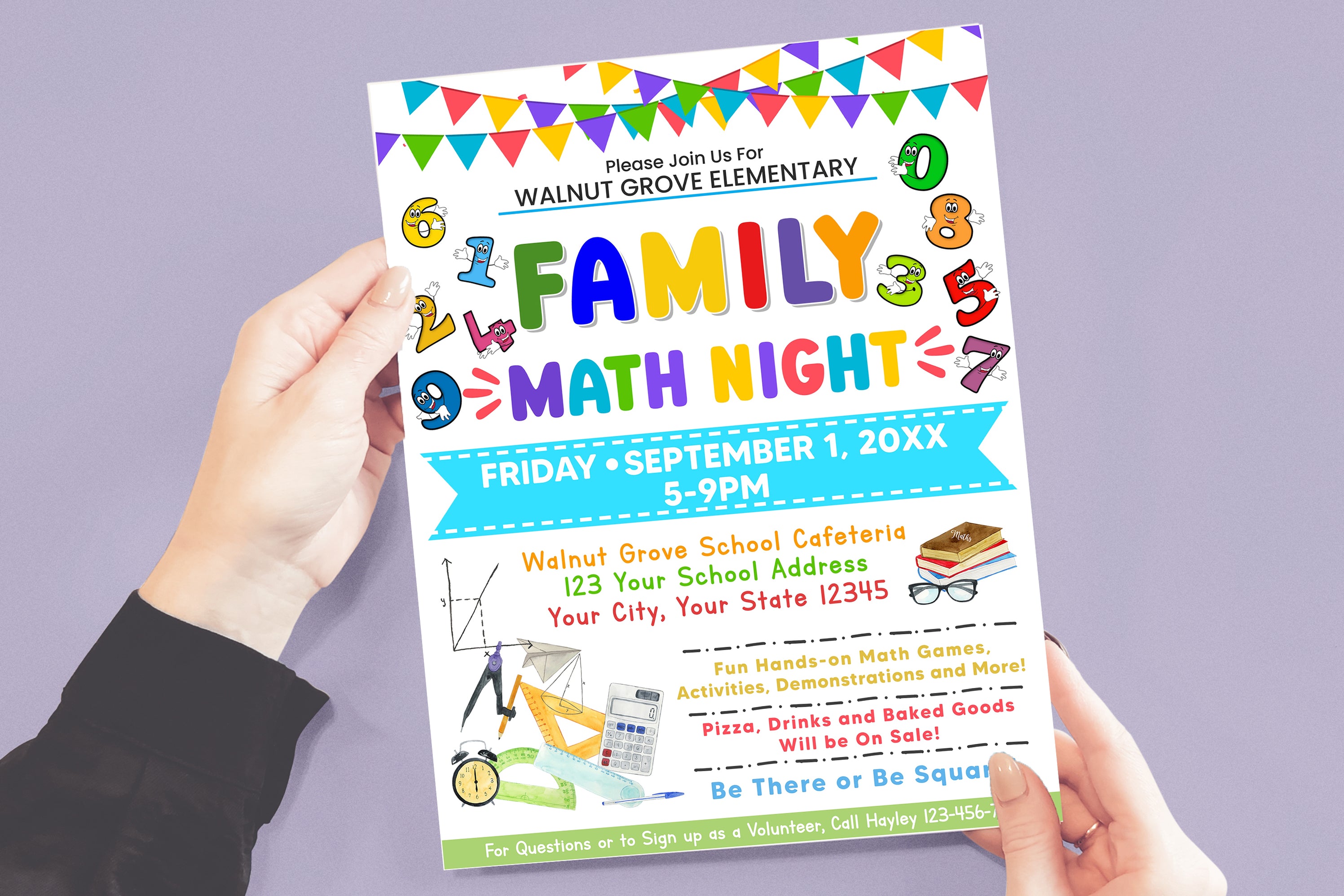 DIY Editable Family Math Night Flyer Template — Posh Park