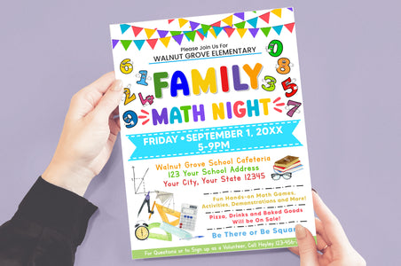 DIY Editable Family Math Night Flyer Template — Posh Park