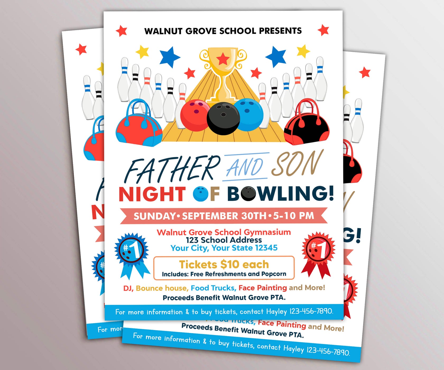 Customizable Father and Son Night of Bowling | Father and Son ...