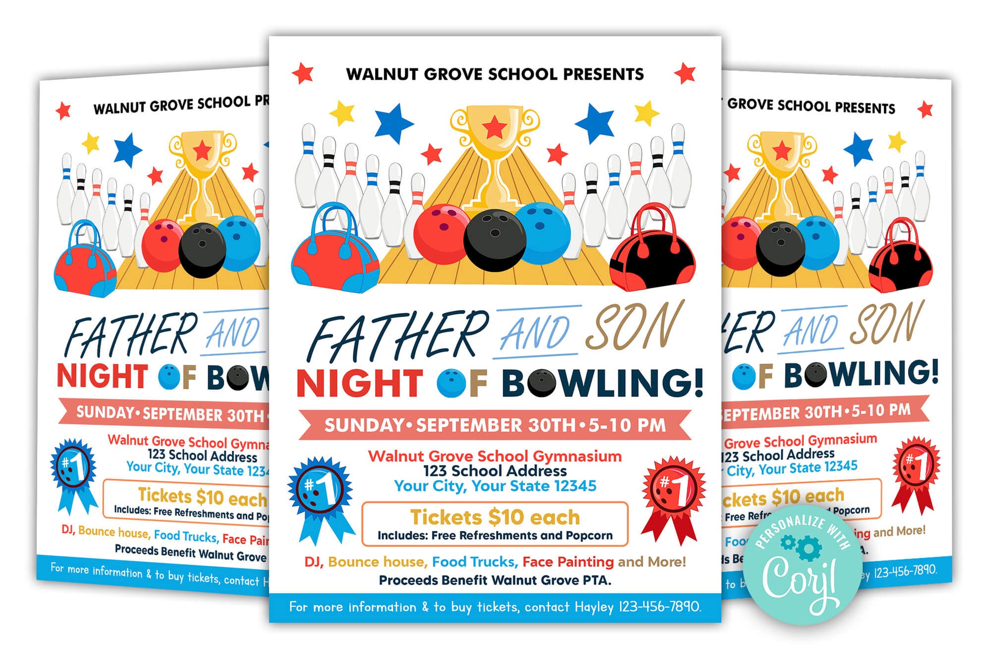 Customizable Father and Son Night of Bowling | Father and Son ...