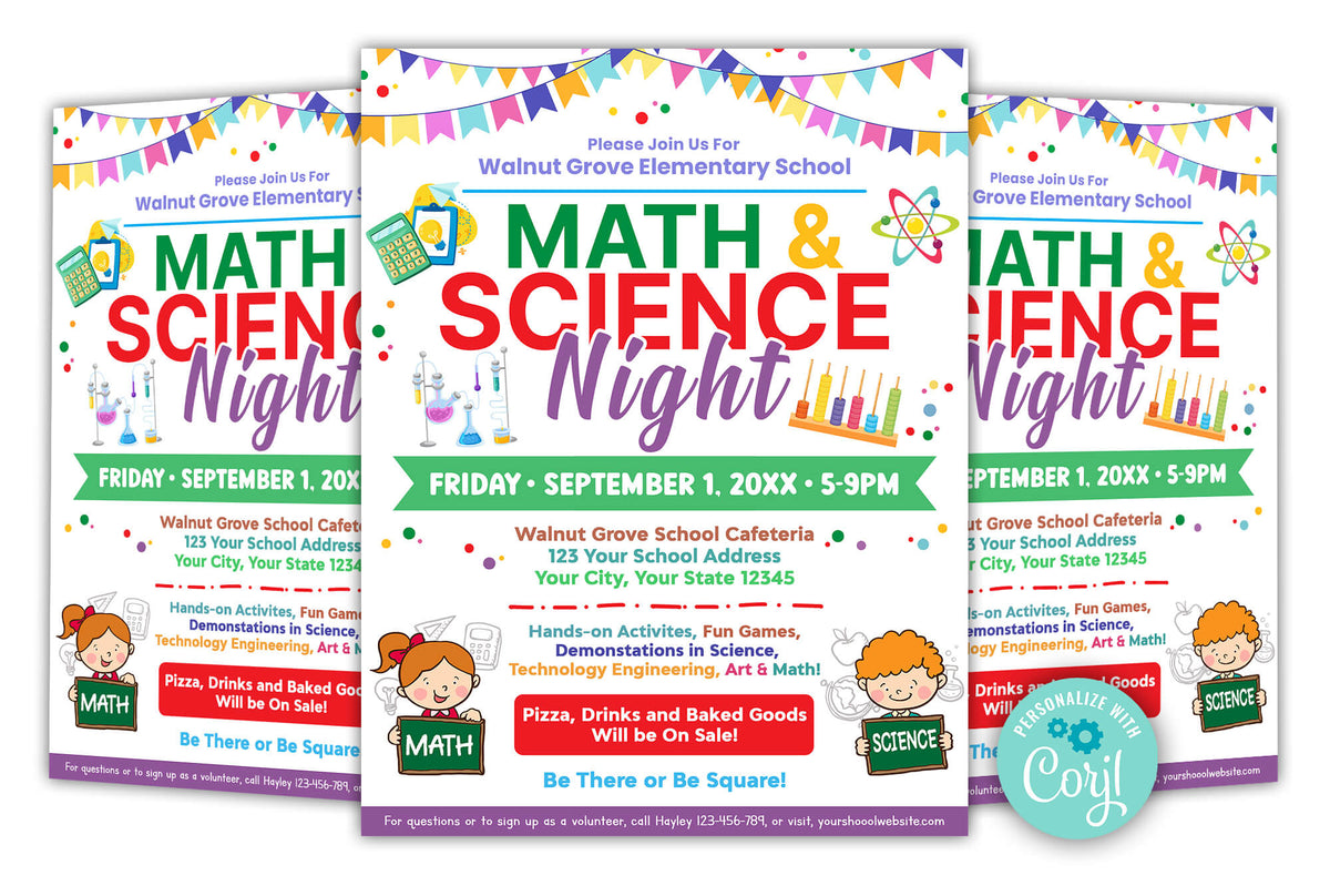 DIY Math and Science Night Flyer | Mathematics and Science Fundraiser ...