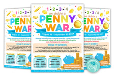 DIY Customizable Penny War Fundraiser Flyer | Fundraising Event ...