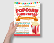 Editable Popcorn Fundraiser Invite Flyer Template - Posh Park