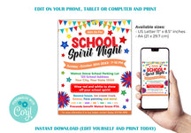 Editable School Spirit Night and Event Flyer Template - Posh Park
