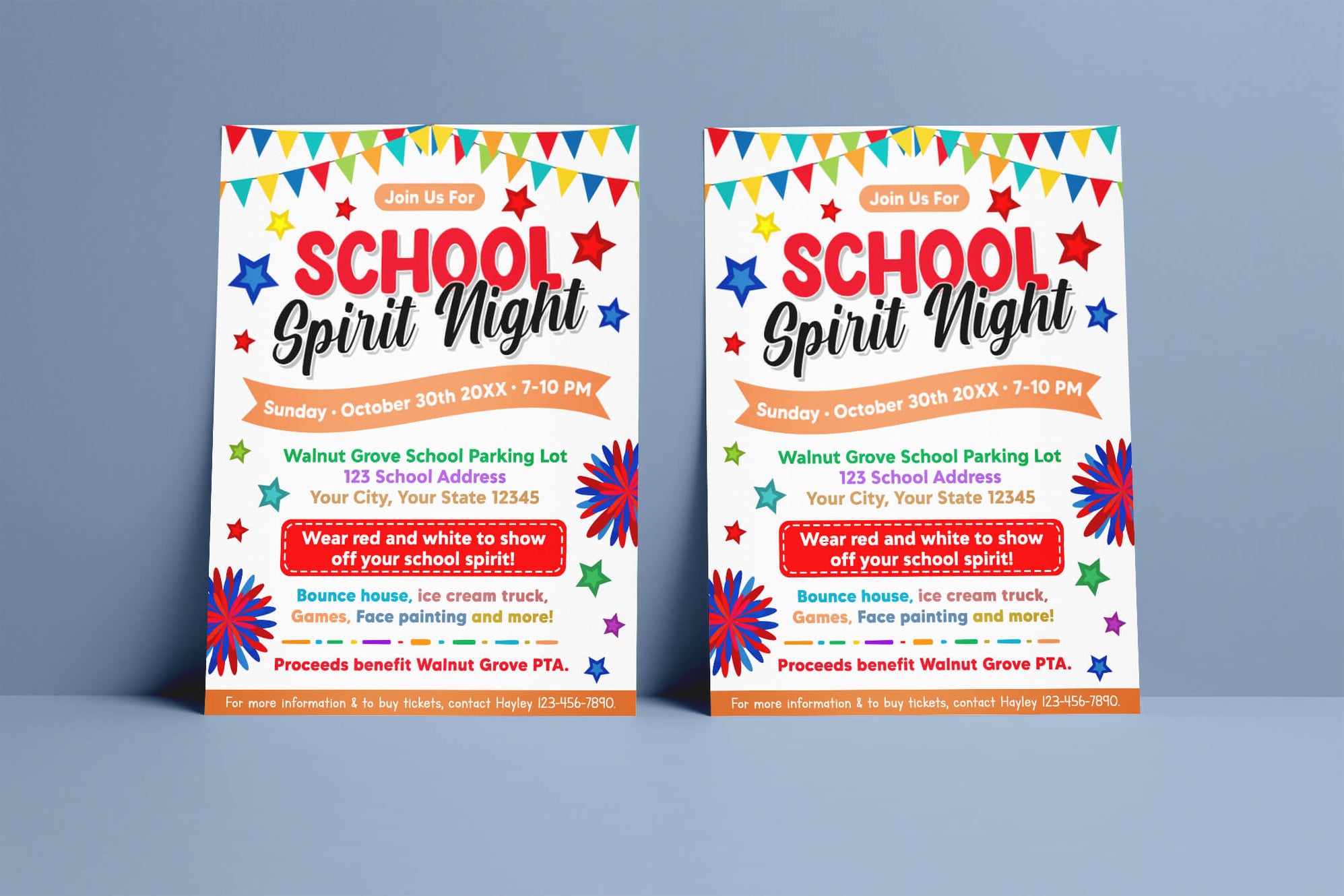 Editable School Spirit Night and Event Flyer Template - Posh Park