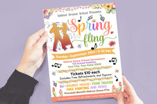DIY Spring Fling Flyer Template | PTO PTA School Dance Party Fundraiser ...