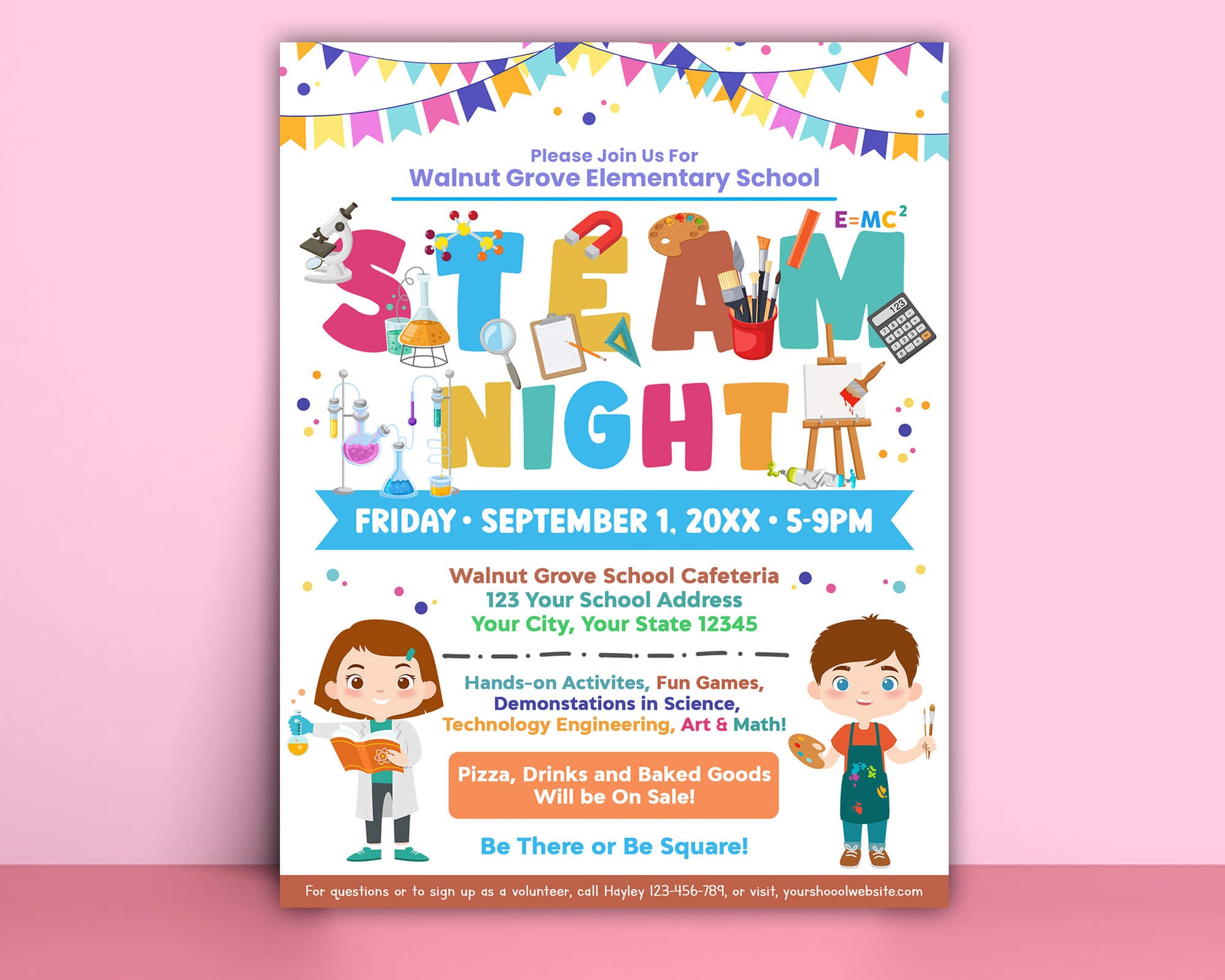 DIY STEAM Night Flyer | Science Tech Engineering Art Math Fundraiser ...