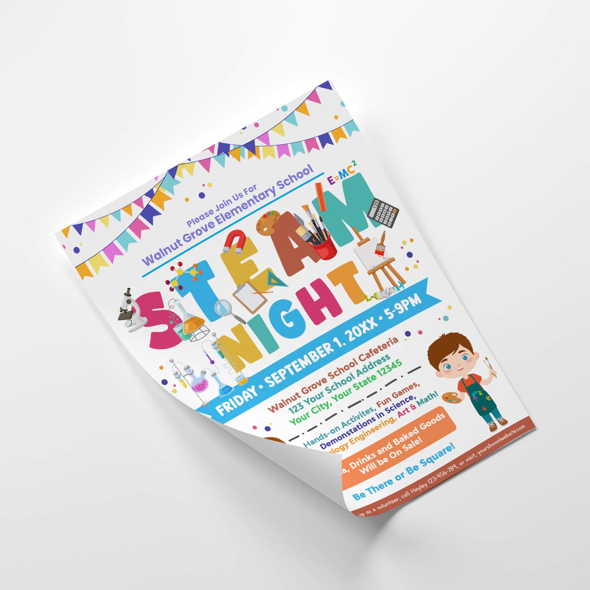 DIY STEAM Night Flyer | Science Tech Engineering Art Math Fundraiser ...