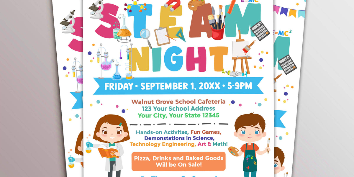 DIY STEAM Night Flyer | Science Tech Engineering Art Math Fundraiser ...