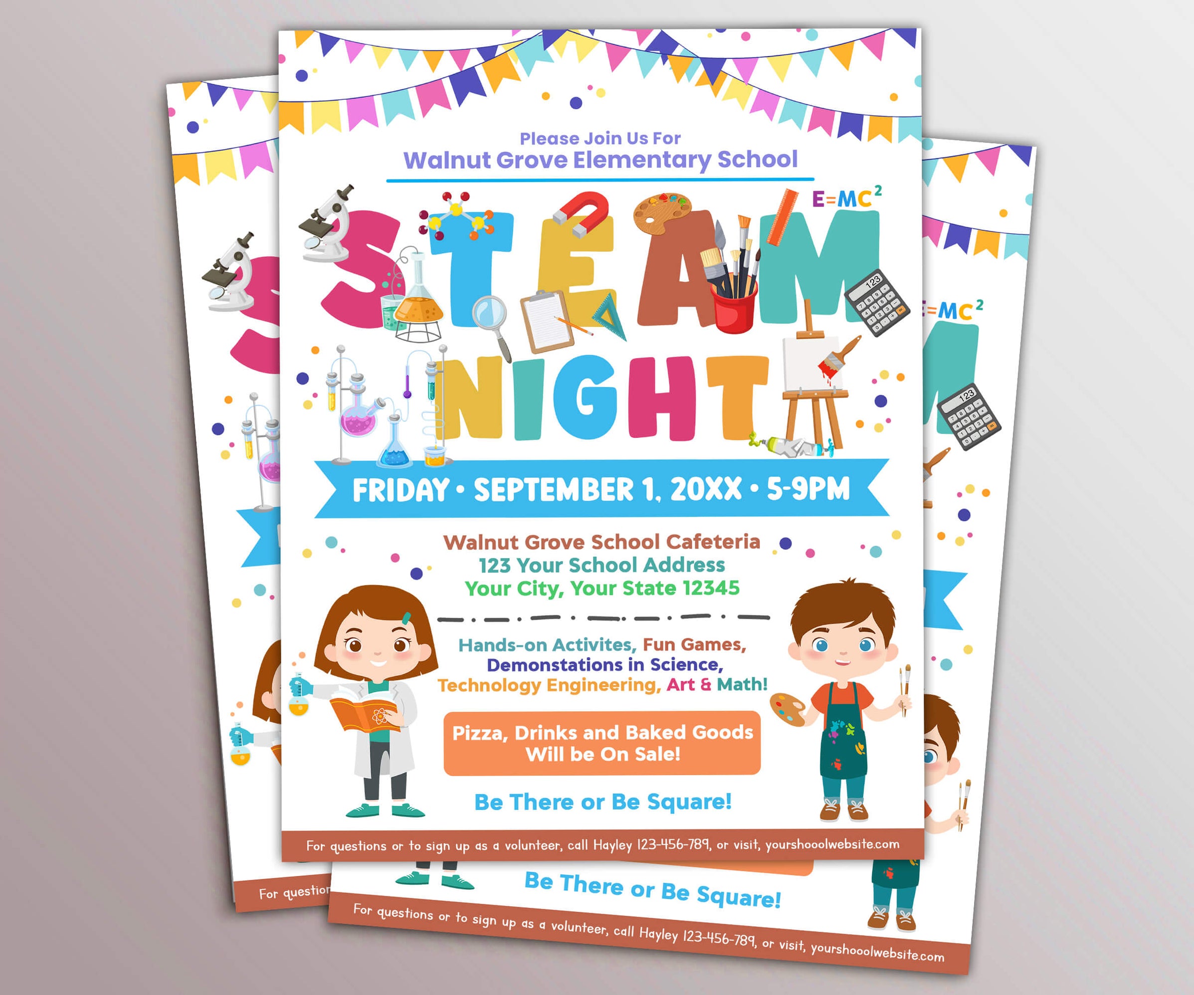 DIY STEAM Night Flyer | Science Tech Engineering Art Math Fundraiser ...