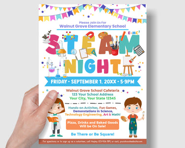 DIY STEAM Night Flyer | Science Tech Engineering Art Math Fundraiser ...