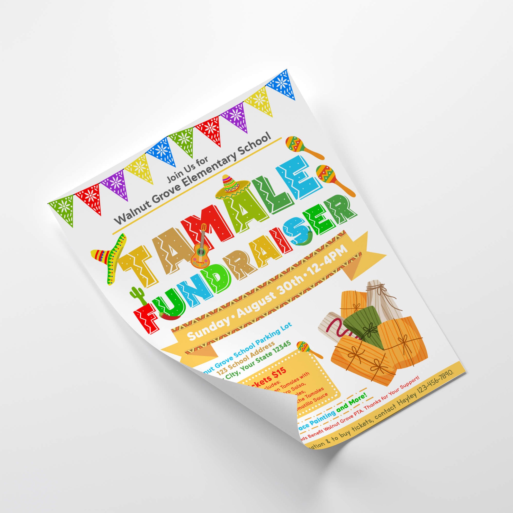 Editable Tamale Fundraiser Event Flyer Template - Posh Park