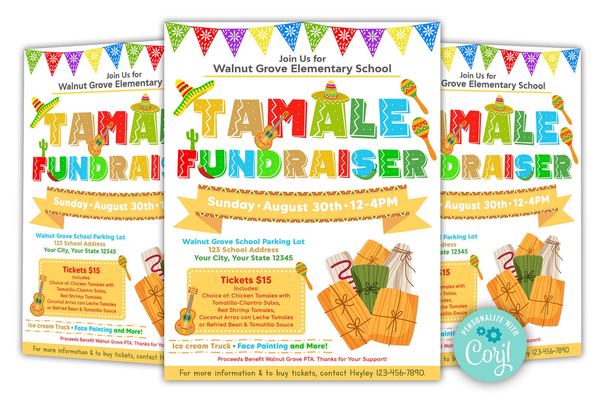 Editable Tamale Fundraiser Event Flyer Template - Posh Park