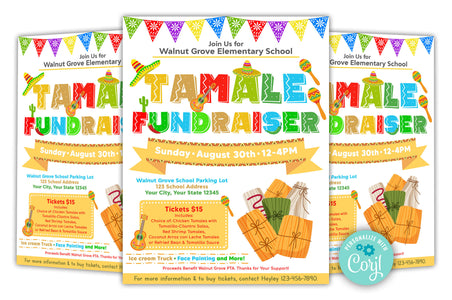 Editable Tamale Fundraiser Event Flyer Template - Posh Park